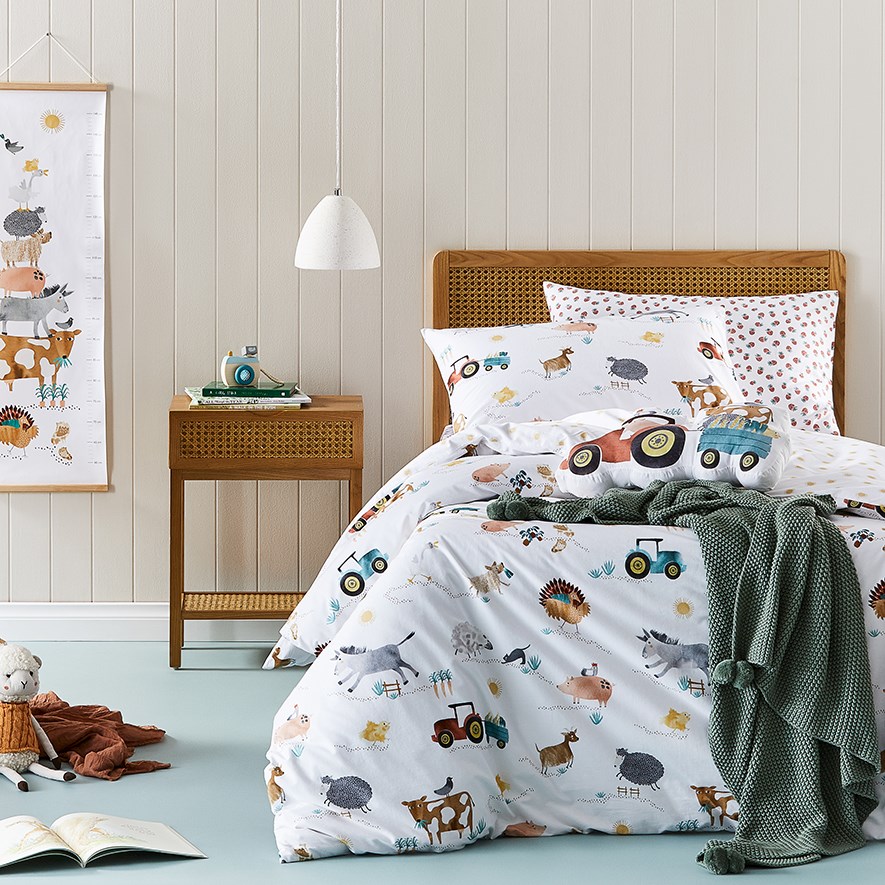 Adairs Kids - Farm Yard Organic Cotton Quilt Cover Set | Adairs