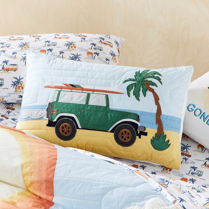 Adairs Kids - Gone Surfing Quilted Blue Quilt Cover Set | Adairs