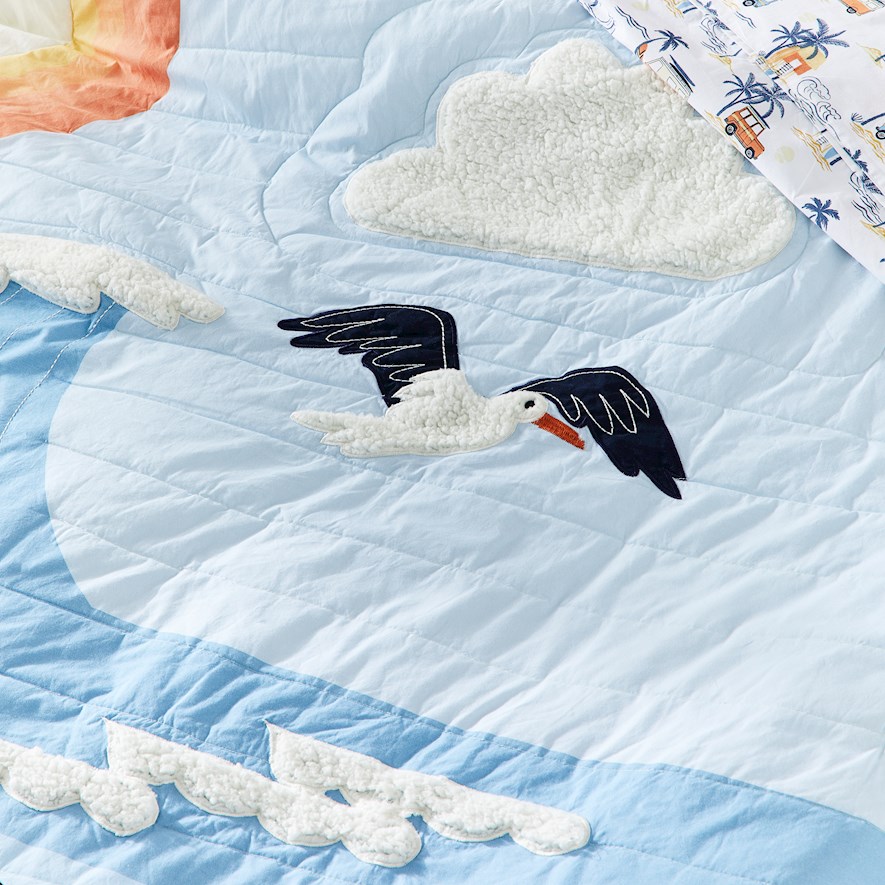 Adairs Kids - Gone Surfing Quilted Blue Quilt Cover Set | Adairs