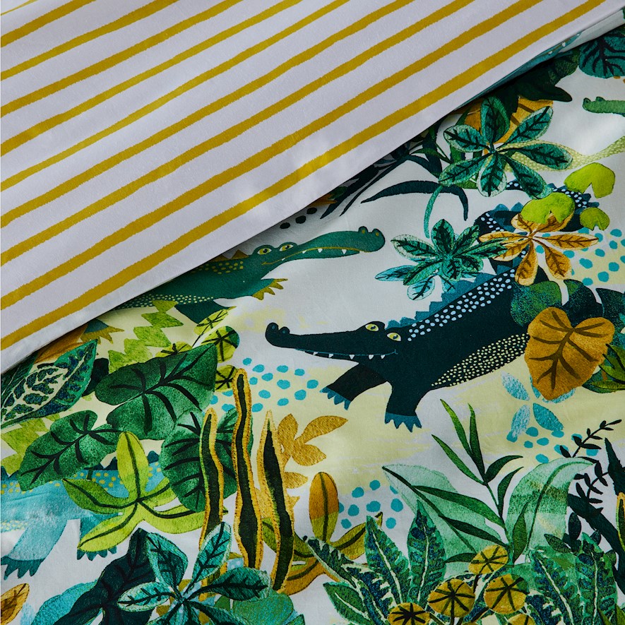 Adairs Kids - Snappy Croc Green Quilt Cover Set | Adairs