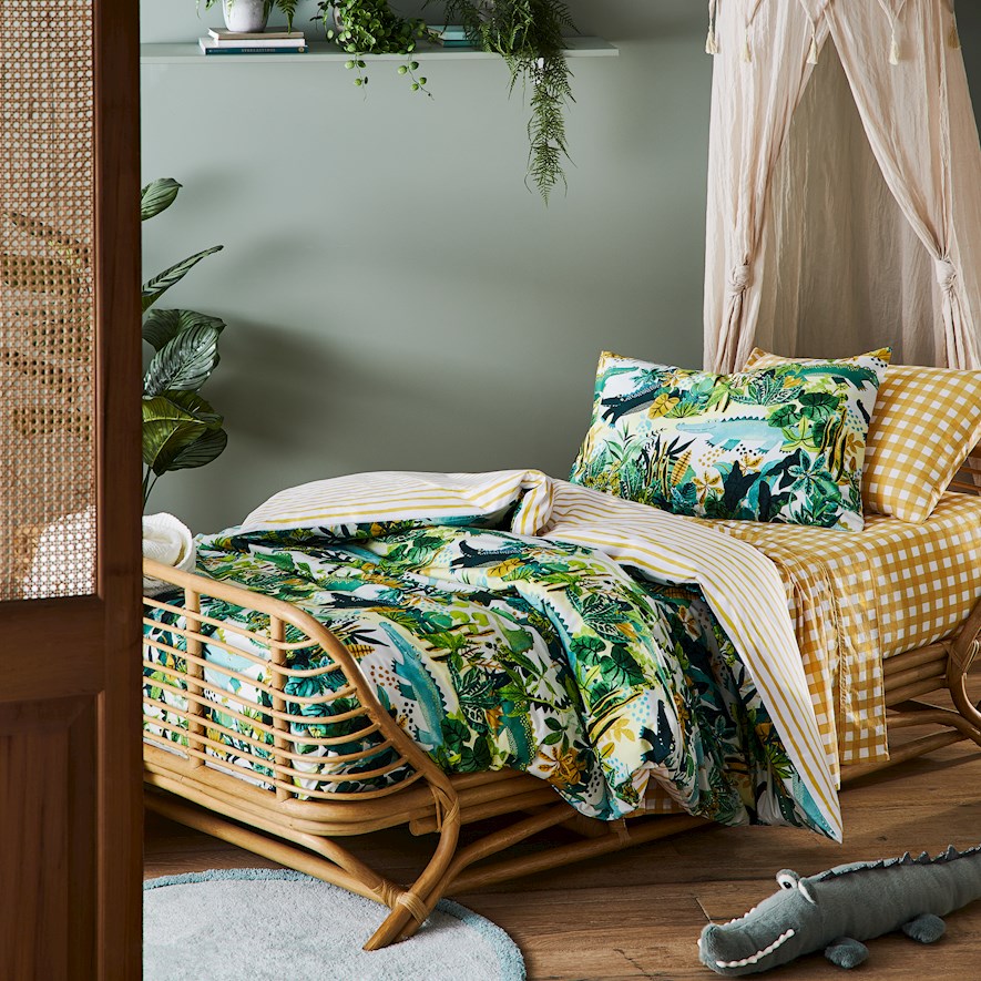 Adairs Kids - Snappy Croc Green Quilt Cover Set | Adairs