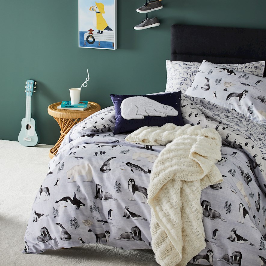 Adairs Kids - Snow Friends Ice Quilt Cover Set | Adairs