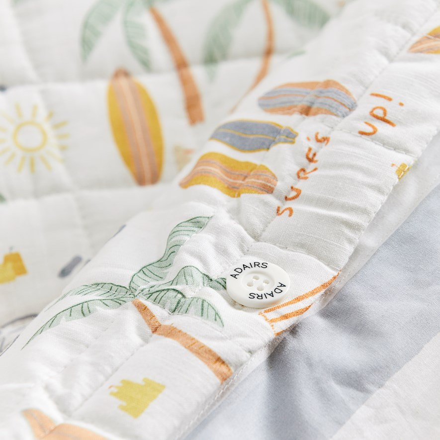 Adairs Kids - Surf Break White Quilted Quilt Cover Set | Adairs
