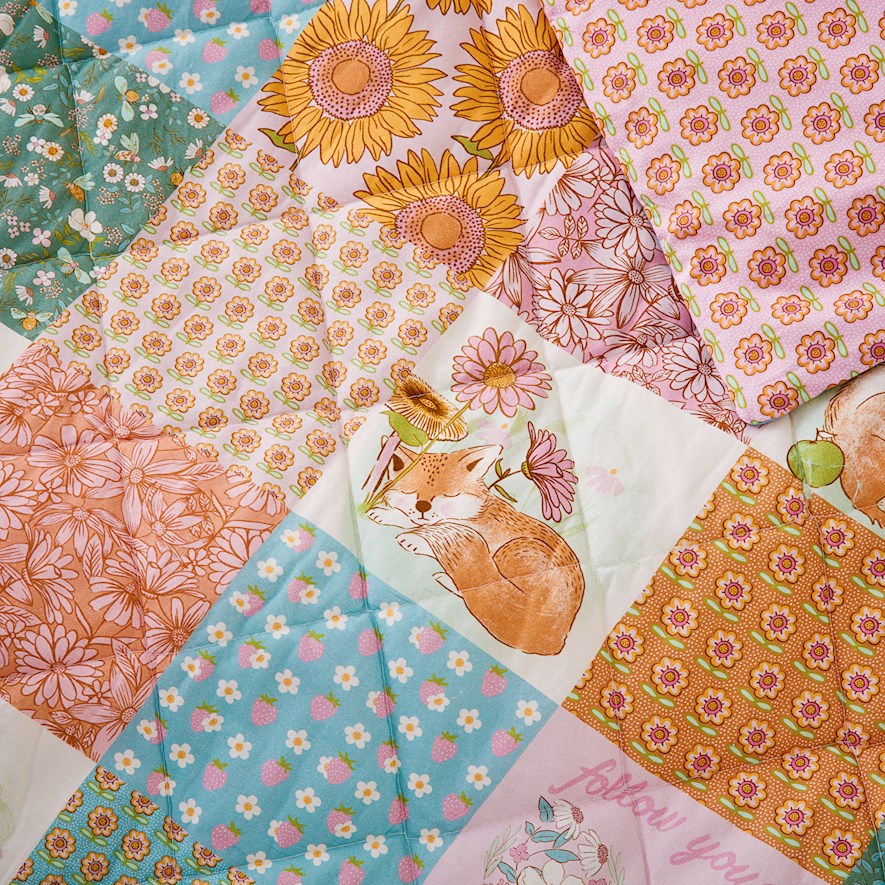 Adairs Kids - Storybook Multi Patchwork Quilted Quilt Cover Set | Adairs