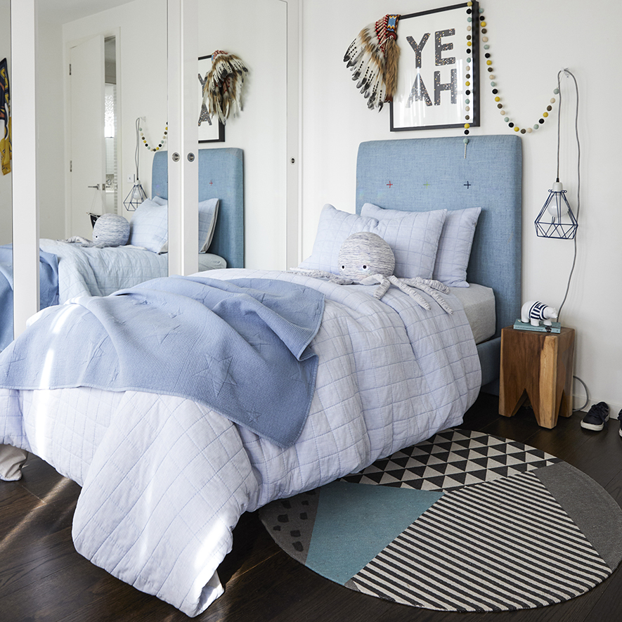 Rebecca Judd Loves Adairs Kids - Levi Quilted Blue Quilt Cover Set | Adairs