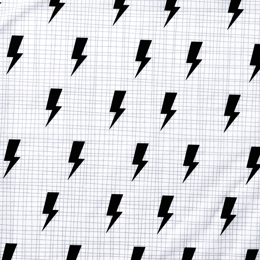 Adairs Kids - Mix It Up Black Lightning Bolt Sheet Separates | Adairs