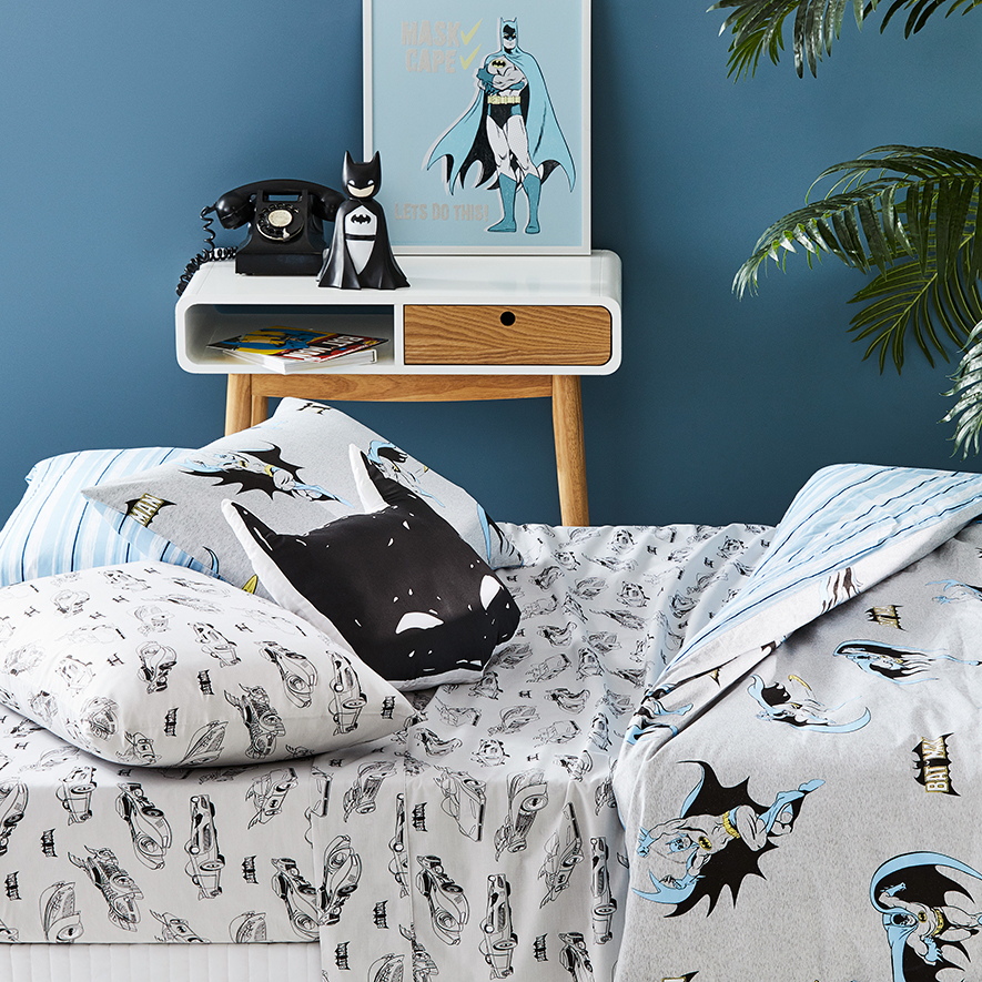 Adairs Kids - Batmobile Grey Sheet Set | Adairs