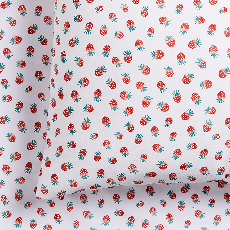 Adairs Kids - Strawberry Fields Organic Cotton Sheet Set | Adairs