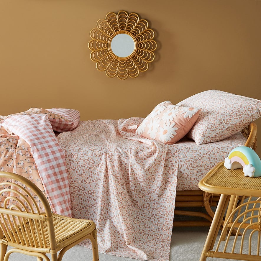 Adairs Kids - Daisy Stonewashed Sunrise Sheet Set | Adairs