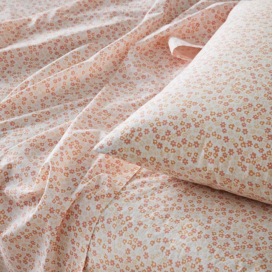 Adairs Kids - Daisy Stonewashed Sunrise Sheet Set | Adairs