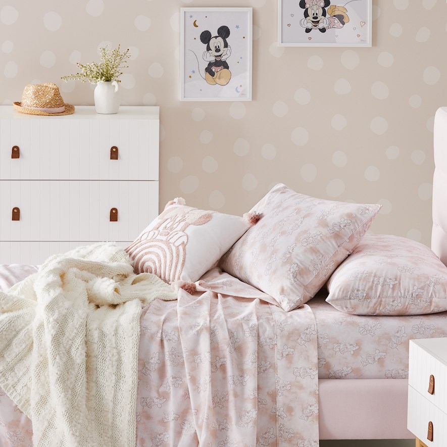 Adairs Kids - Disney Minnie Mouse Pink Sheet Set | Adairs