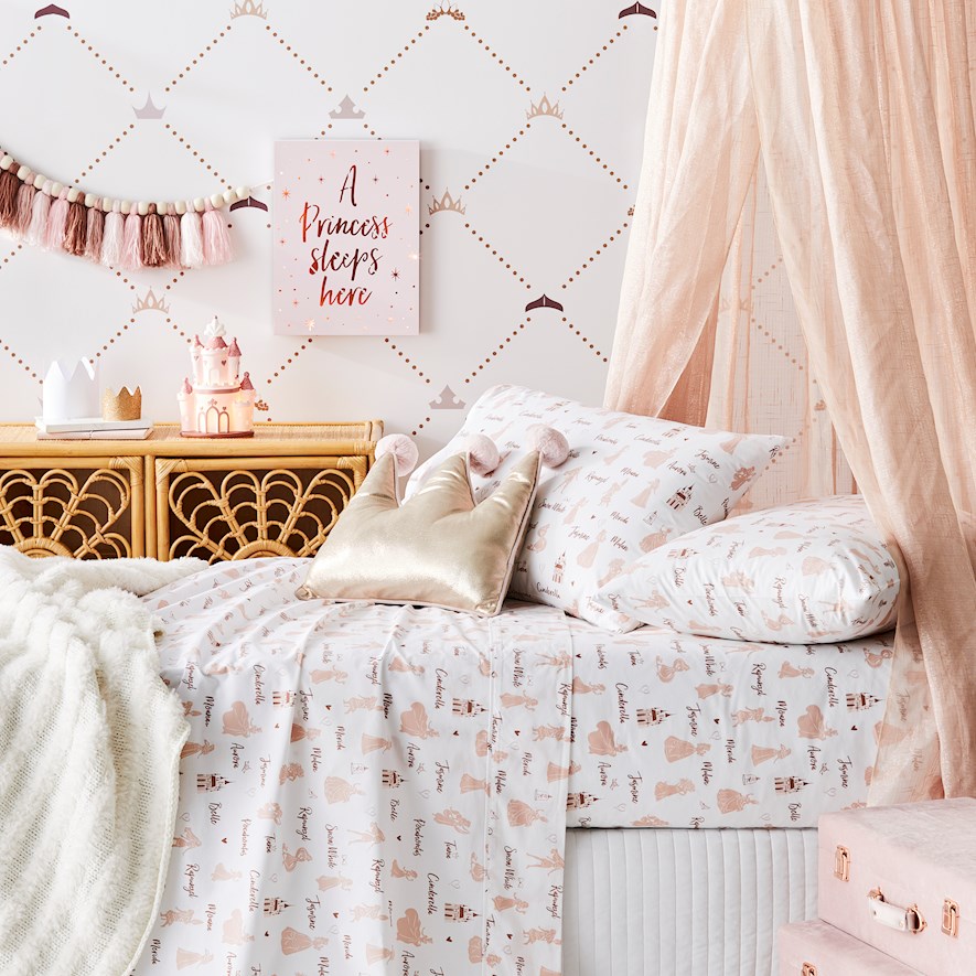 Adairs Kids - Disney Ultimate Princess Blush Sheet Set | Adairs
