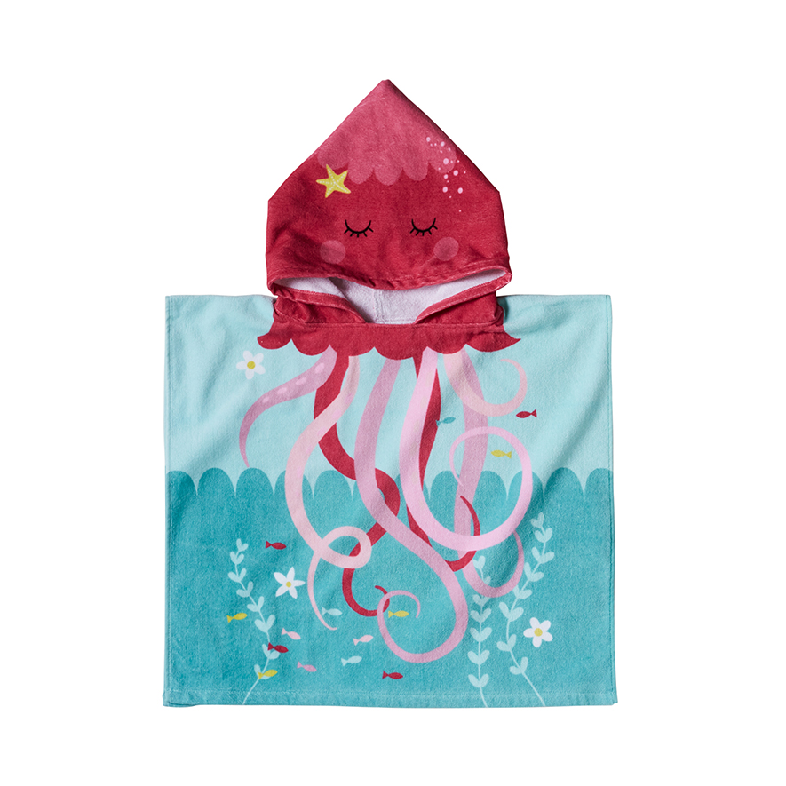 Adairs Kids - Hooded Beach Towel Coco Jellyfish | Adairs