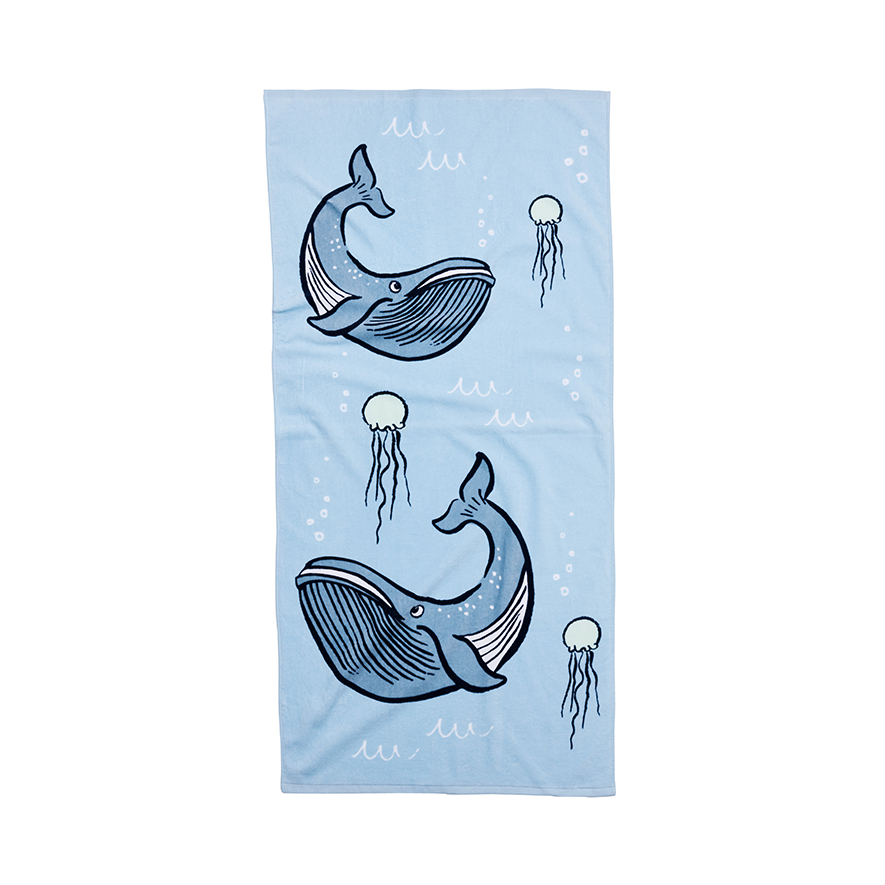 Adairs Kids - Printed Beach Towel Wally Whale | Adairs