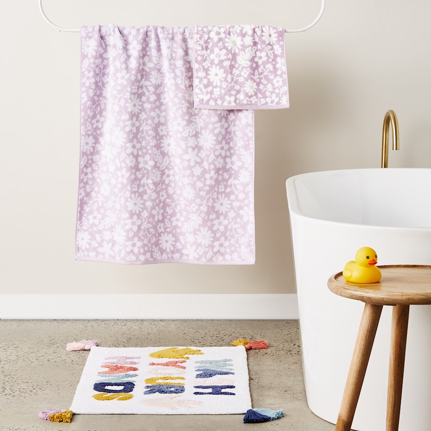 Adairs Kids - Harmony Floral Lilac Face Washers 2 Pack | Adairs