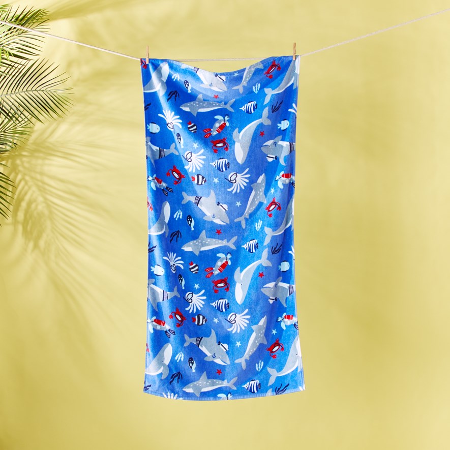 Adairs Kids - Deep Dive Printed Beach Towel | Adairs