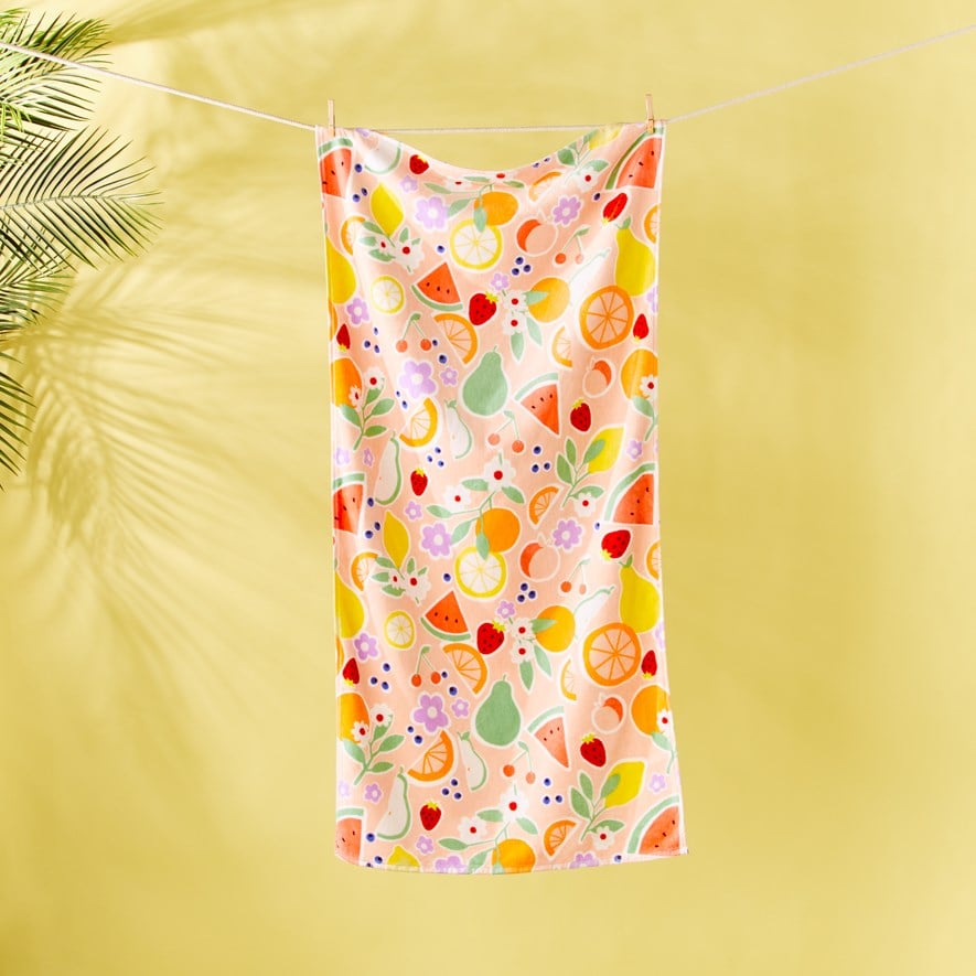 Adairs Kids - Fun Fruits Printed Beach Towel | Adairs