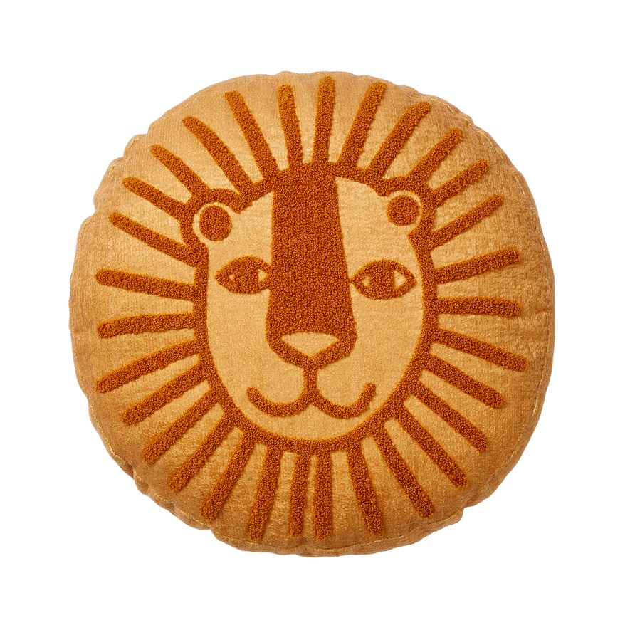 Adairs Kids - Mustard Lucas Lion Tufted Cushion | Adairs