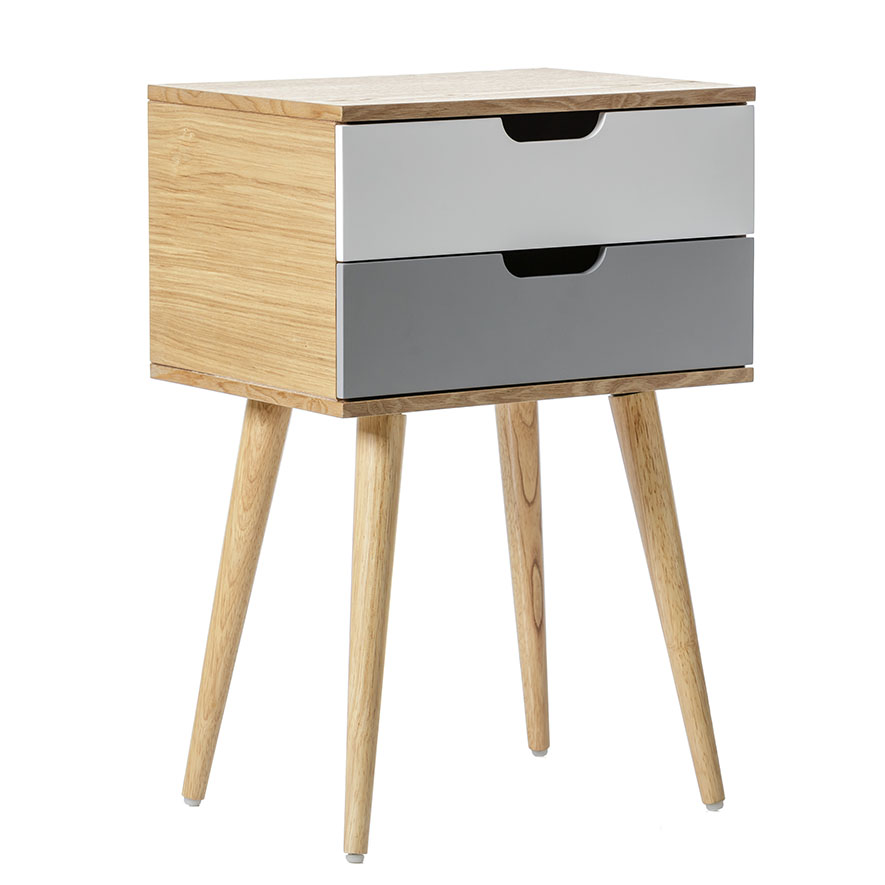 Adairs Kids - Louis 2 Drawer Side Table Pale Grey | Adairs
