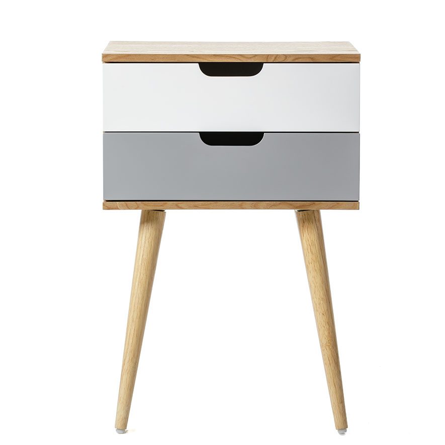 Adairs Kids - Louis 2 Drawer Side Table Pale Grey | Adairs