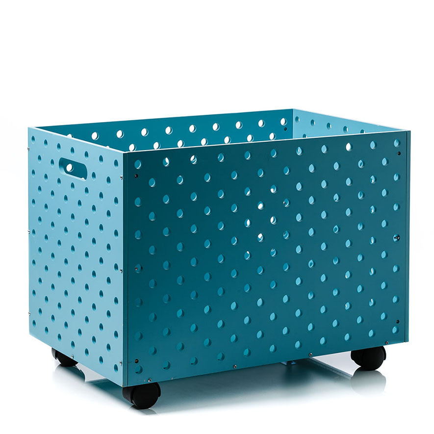 Adairs Kids Aqua Toy Box on Wheels Adairs