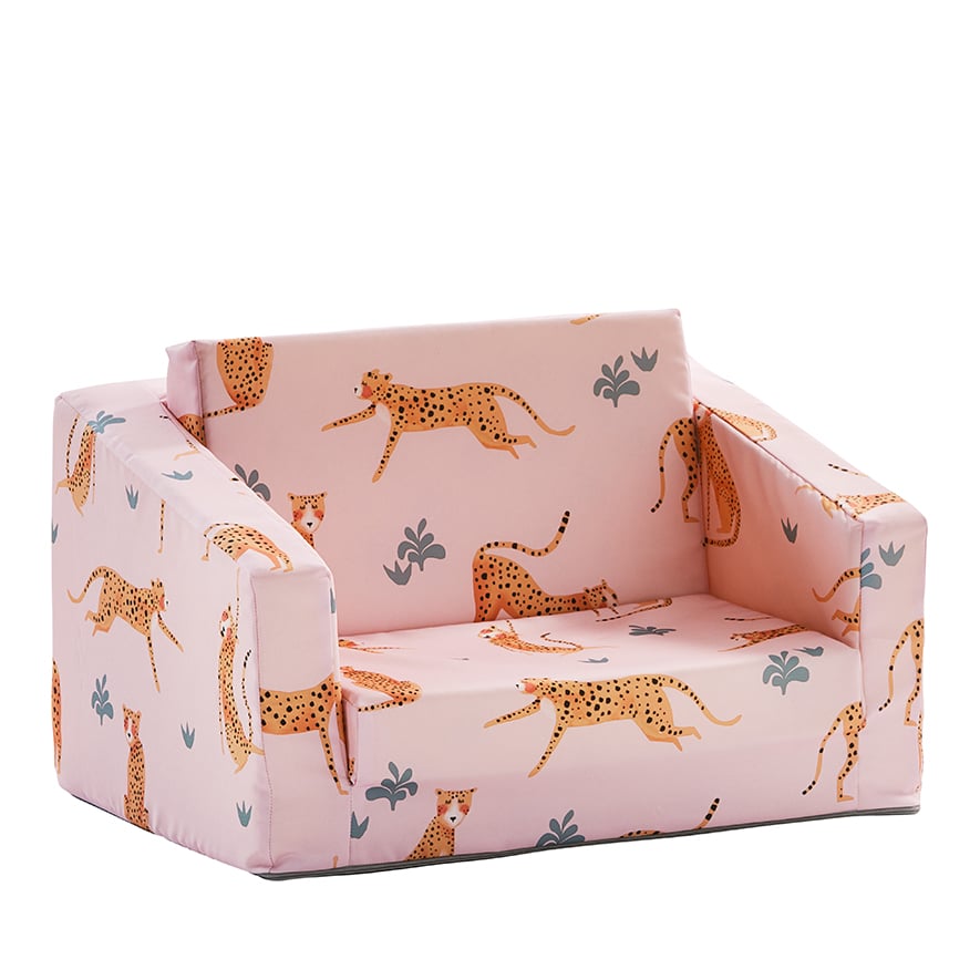 Adairs Kids - Flip Out Pink Cheetah Sofa Bed | Adairs