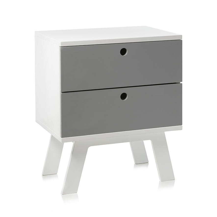Adairs Kids - Cooper 2 Drawer Side Table Grey | Adairs