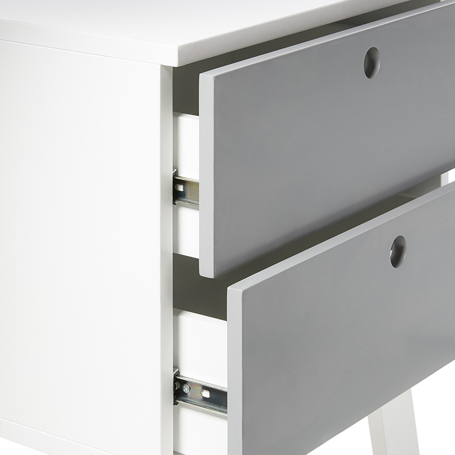 Adairs Kids - Cooper 2 Drawer Side Table Grey | Adairs