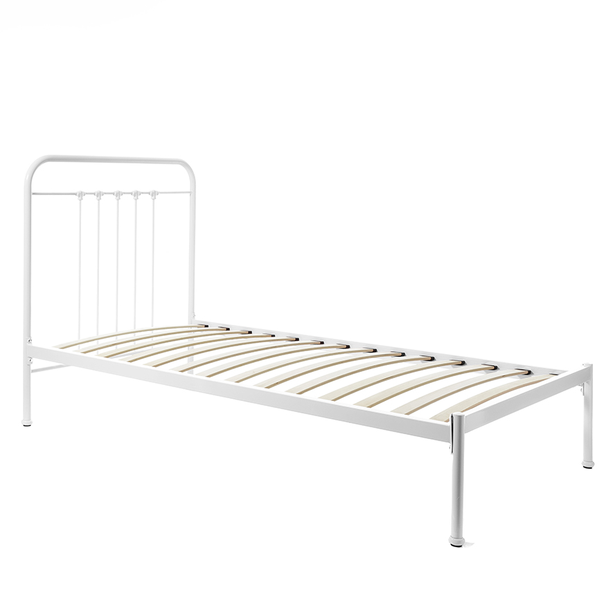 White iron single bed store