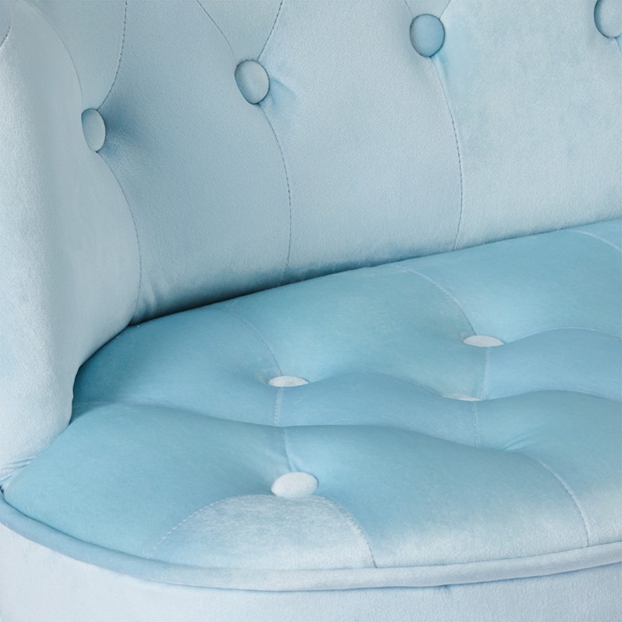Ice blue velvet sofa store