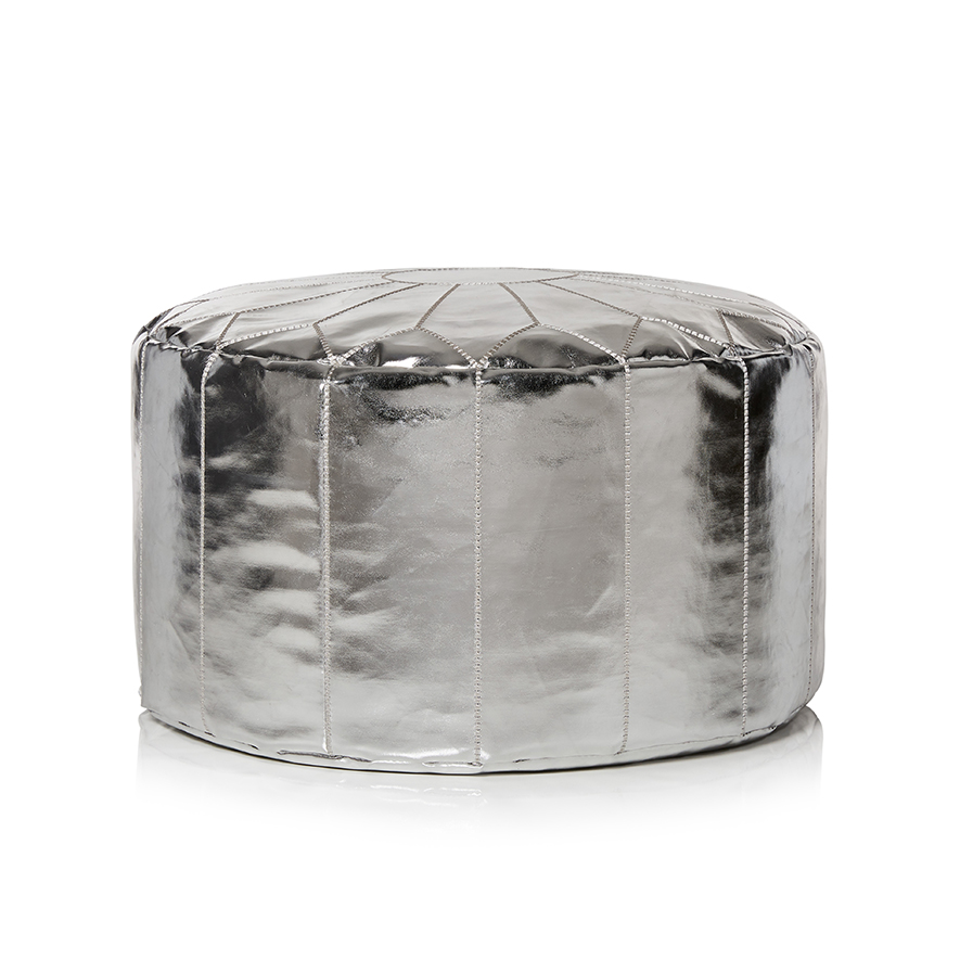 Adairs Kids - Macy Metallic Silver Pouf | Adairs