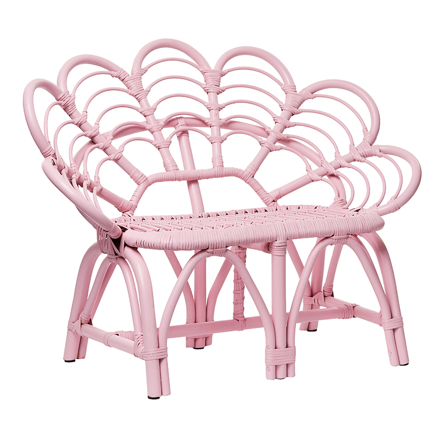Adairs Kids - Oasis Rattan 2 Seater Chair Pink | Adairs