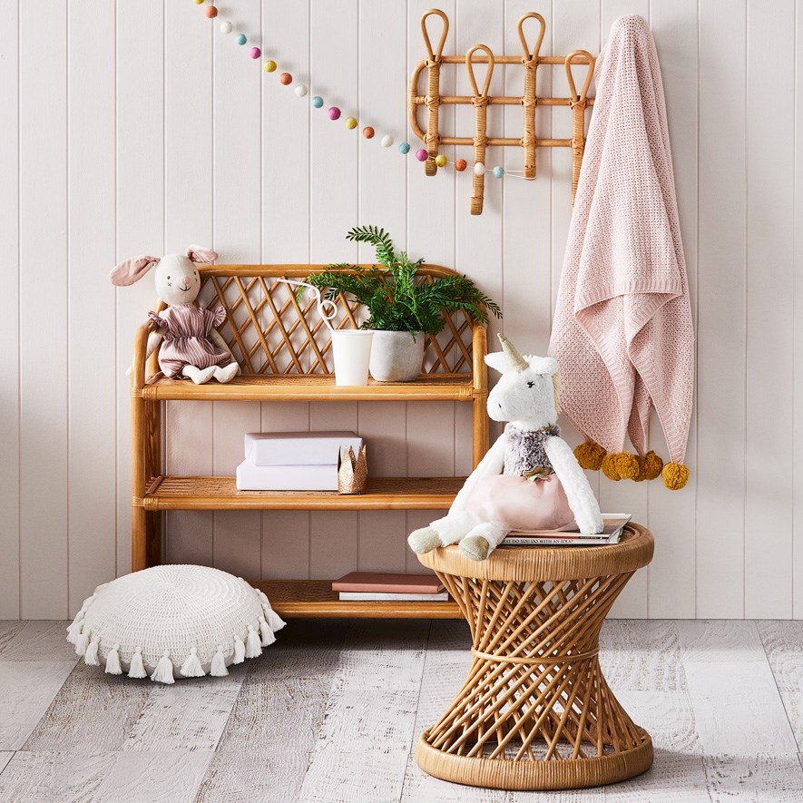 Adairs Kids - Kobie Rattan Honey Bookshelf | Adairs