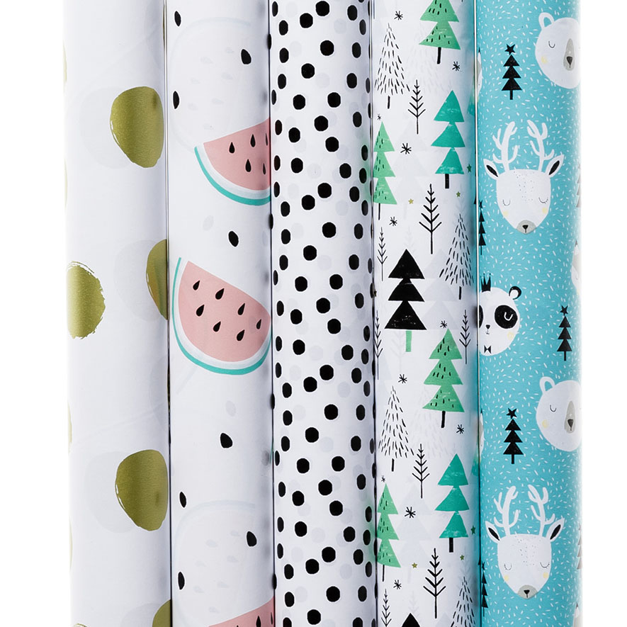 Adairs Kids - Black Mini Spot Wrapping Paper 3 Metre Roll | Adairs
