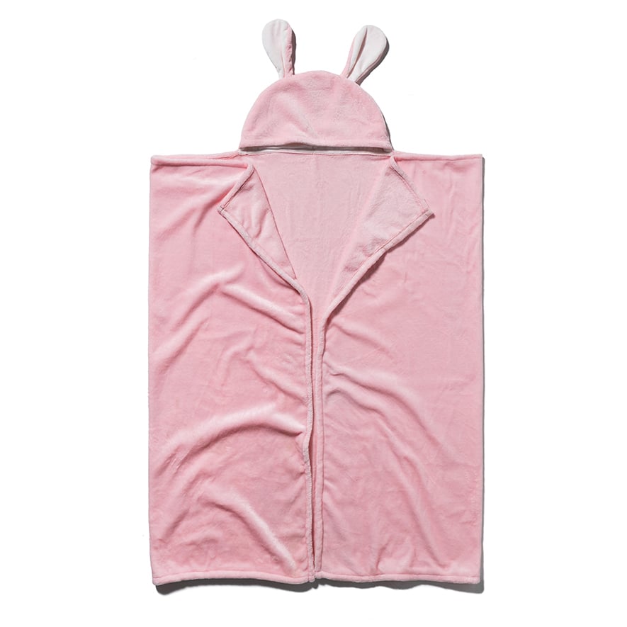 Adairs Kids - Animal Hoody Throw Pink Bunny | Adairs