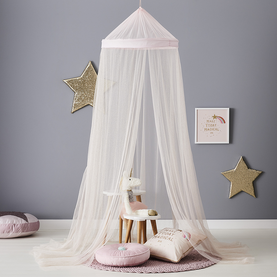 Adairs Kids - Decorative Glitter Canopy in Pink & Gold | Adairs