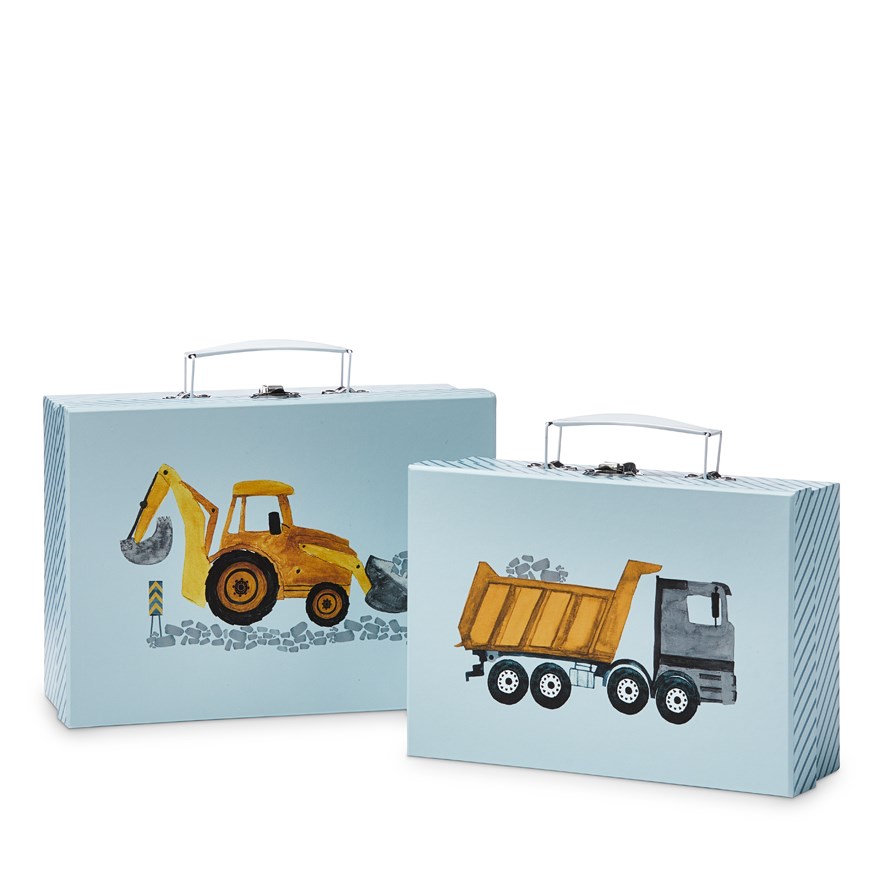 Adairs Kids - Under Construction Decorative Rectangle Suitcase Set | Adairs