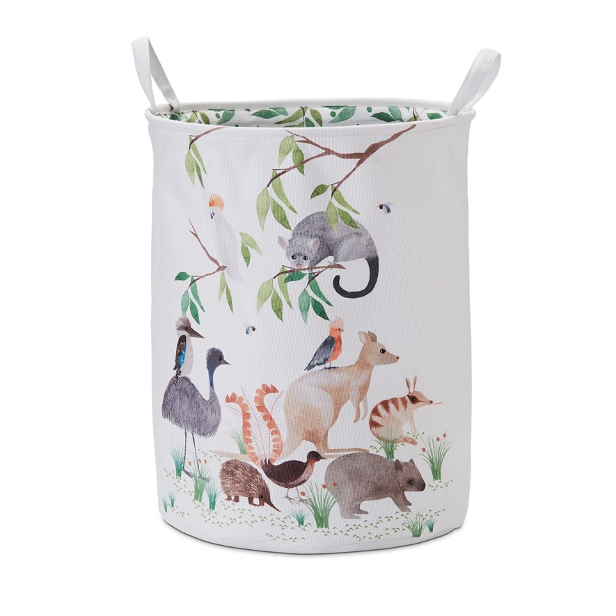 Adairs Kids - Aussie Native Animals Designer Printed Basket | Adairs