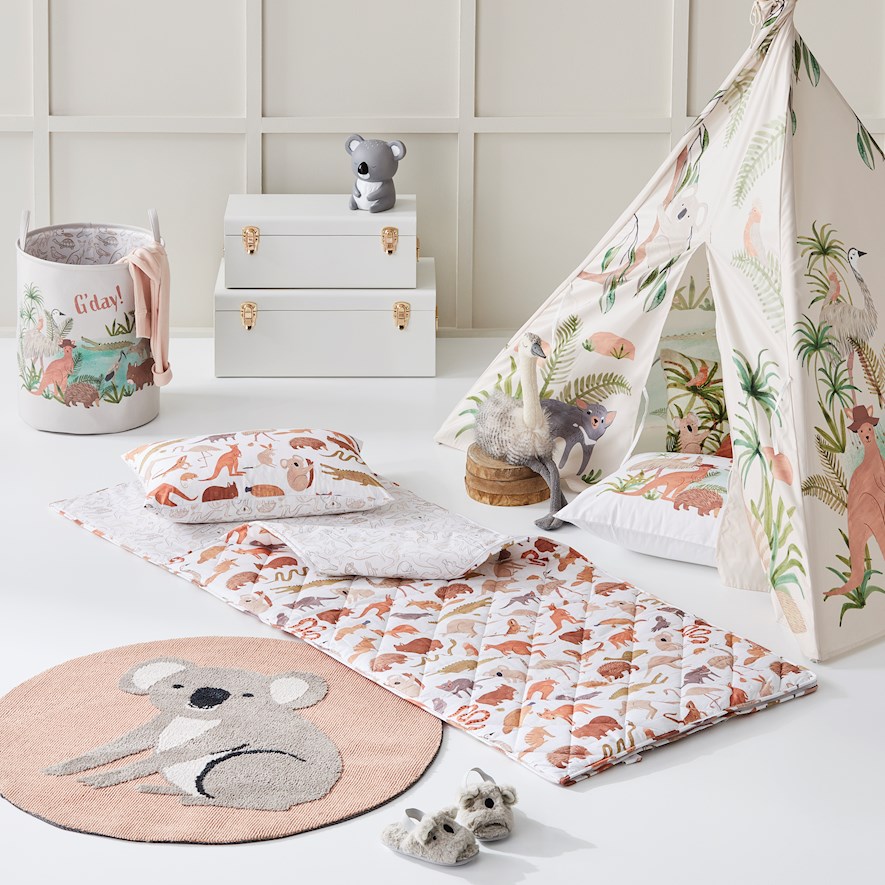 Adairs Kids - Rust Australiana Sleepover Sleeping Bag | Adairs