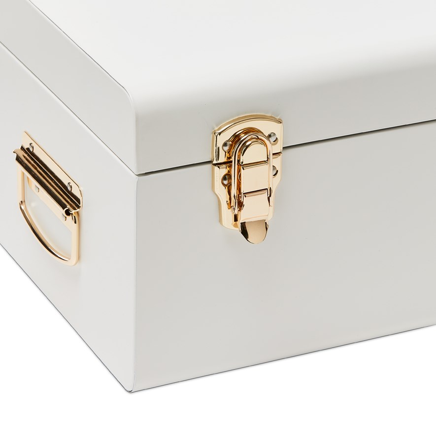 Adairs Kids - Metal Heirloom White Storage Trunks | Adairs