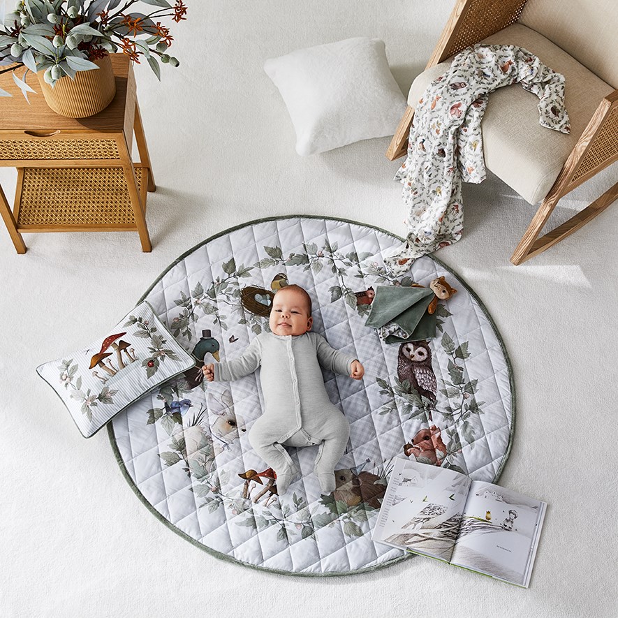 Adairs Baby - Fleur Harris Ivy Green Storytime Quilted Play Mat | Adairs
