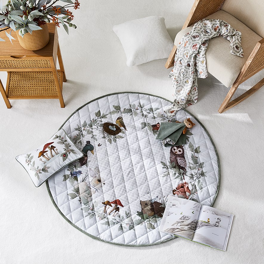 Adairs Baby - Fleur Harris Ivy Green Storytime Quilted Play Mat | Adairs