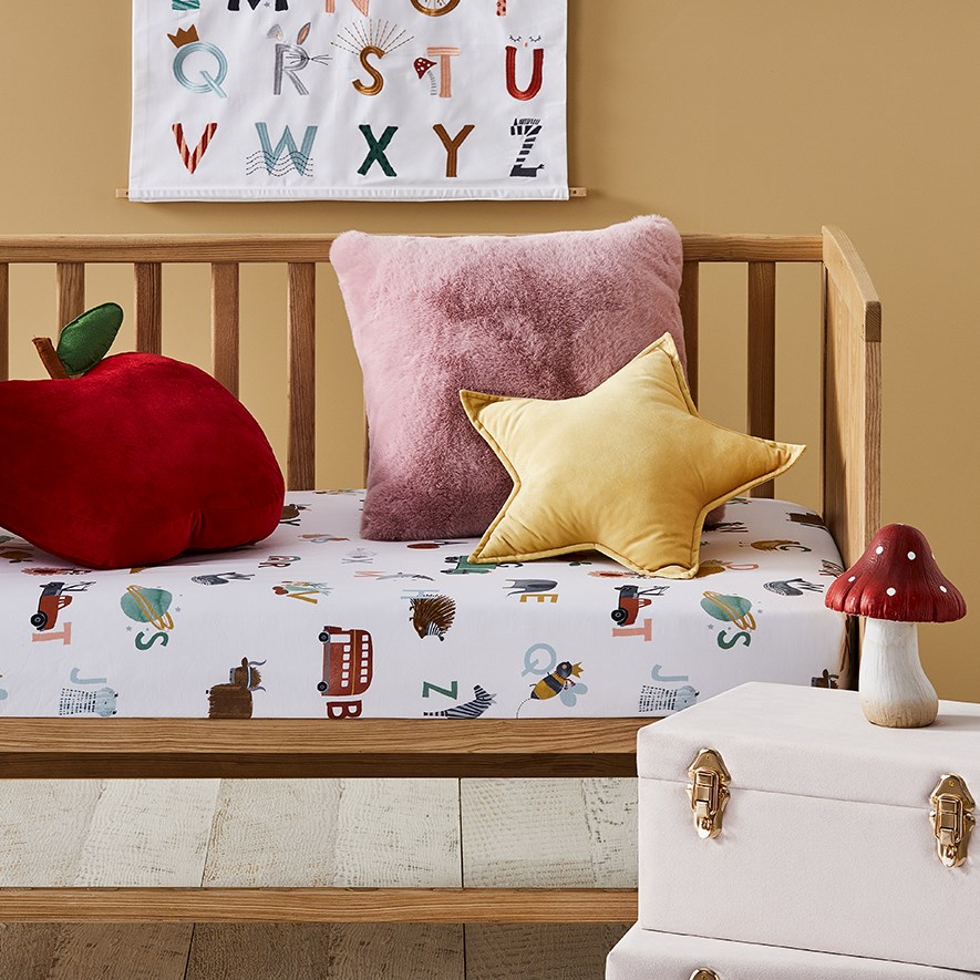 Adairs Baby - A Is For Apple Organic Cotton Cot Fitted Sheets 2 Pack ...