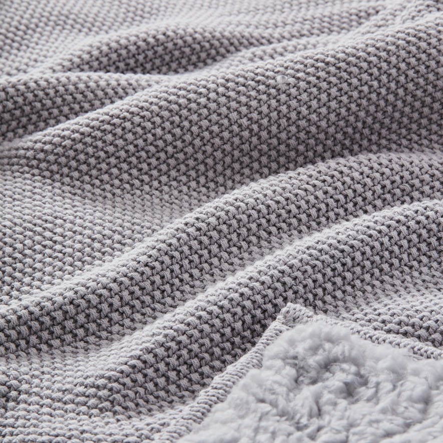 Adairs Baby - Eden Moss Stitch Grey Baby Blanket | Adairs