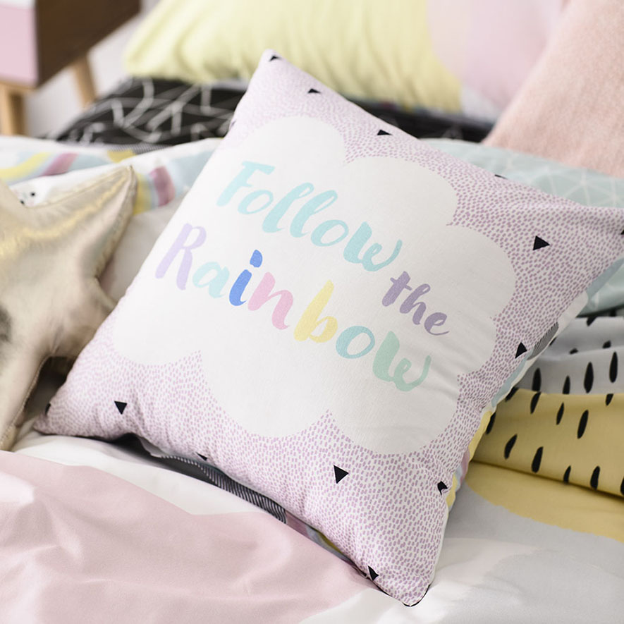 Adairs Kids - Pastel Rainbow Cot Quilt Cover Set | Adairs