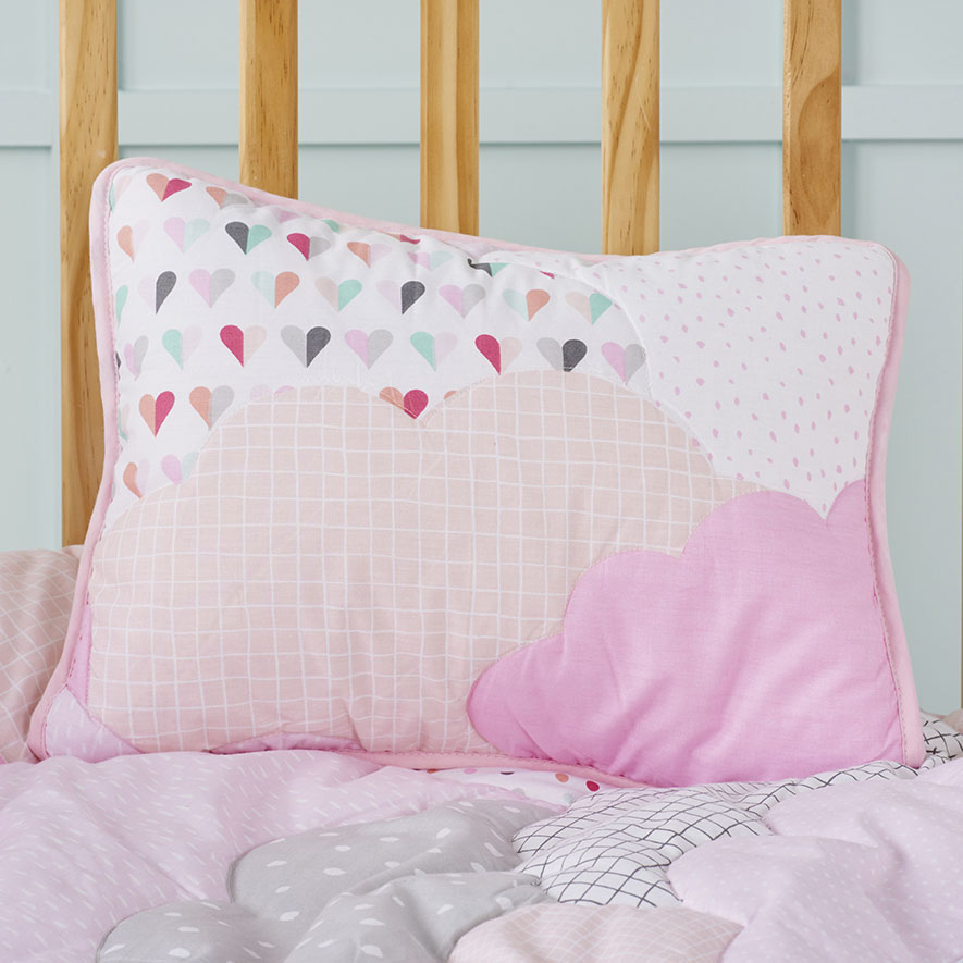 Adairs Kids - Cloud Quilted Cot Quilt Cover Set Pink | Adairs