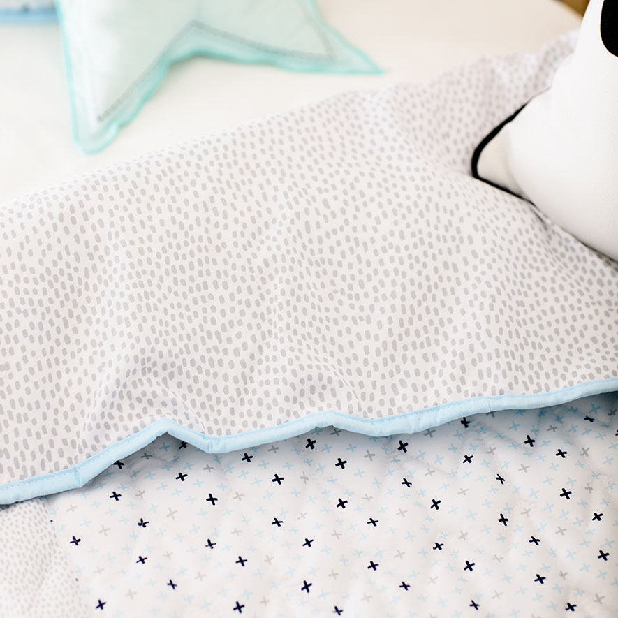 Adairs Kids - Aspen Quilted Pale Blue Cot Quilt Cover Set | Adairs