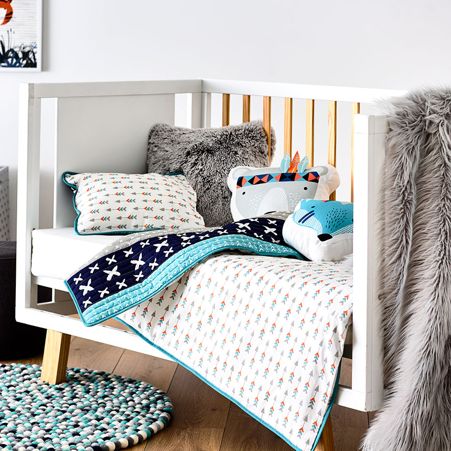 Adairs Kids - Mischief Maker Quilted Cot Quilt Cover Set | Adairs