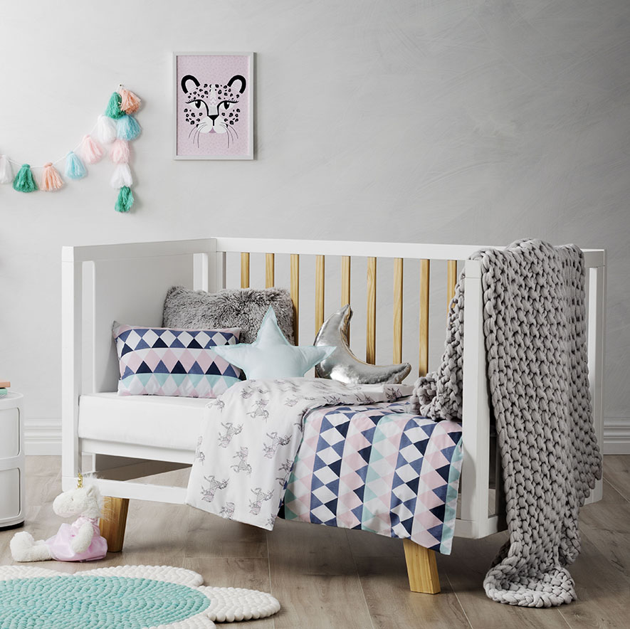 Adairs Kids - Unicorn Play Cot Quilt Cover Set | Adairs