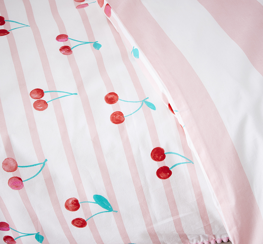Adairs Kids - Cherry Baby Cot Pink Quilt Cover Set | Adairs